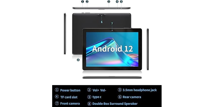 SGIN SGIN Android 12 Tablet, 10.1 Inch 2GB RAM 64GB ROM Tab