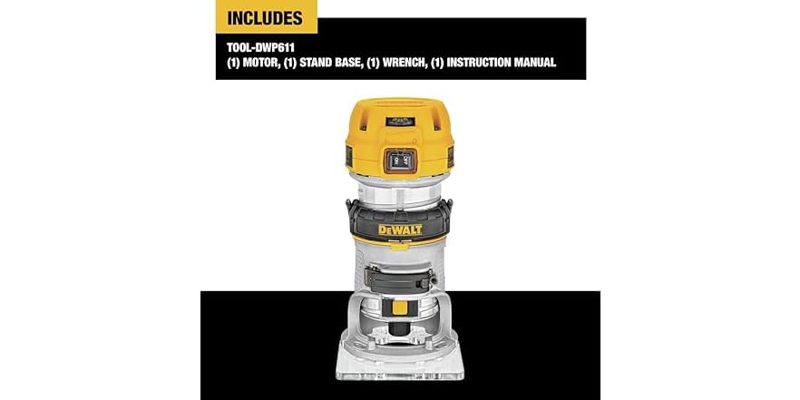 DEWALT DWP611 Router, Fixed Base