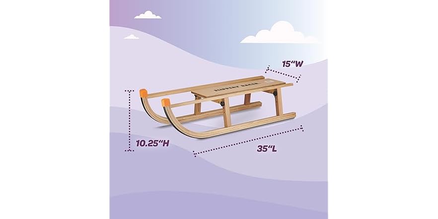 Slippery Kids Wooden Foldable Snow Sled