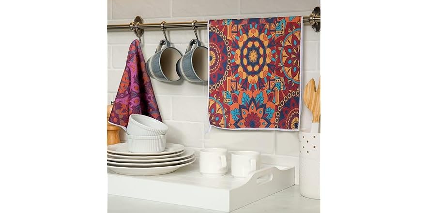 Set of 6 Mandala Kitchen Towels