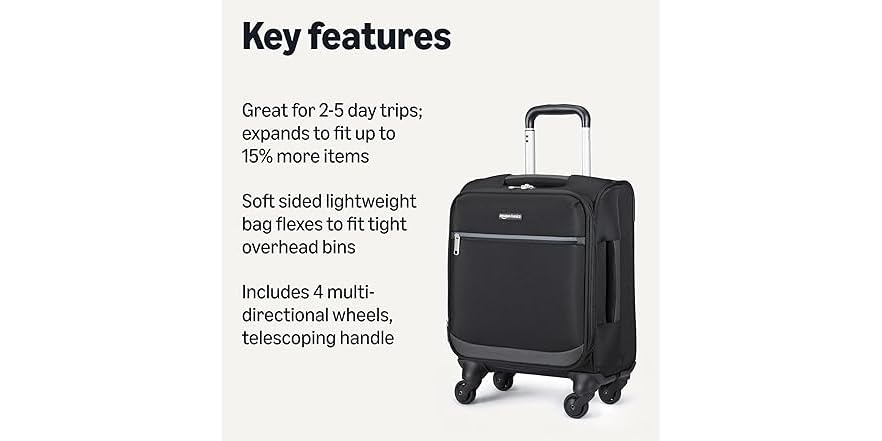 Amazon Basics Luggage, 18" Small Carry-On