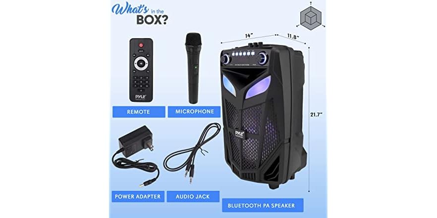 Pyle 800W Portable Bluetooth PA Speaker System