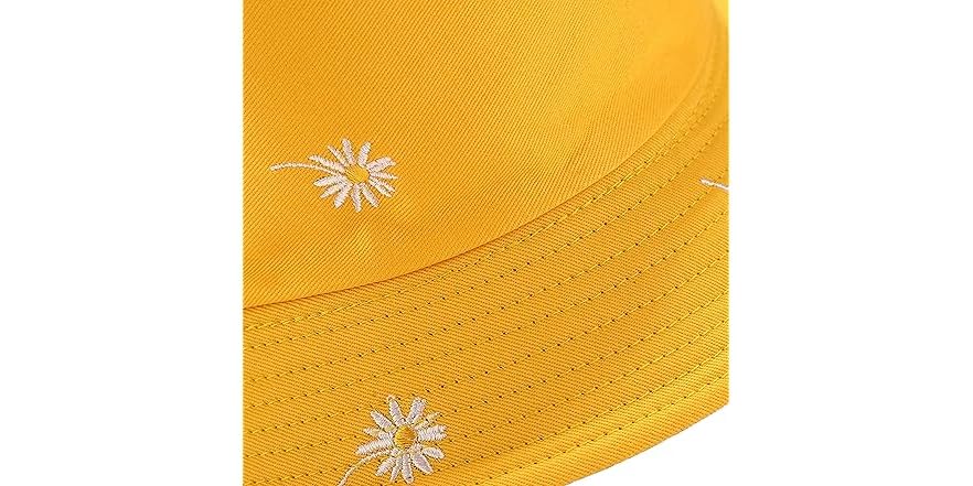 Flower Bucket Hat Daisy Embroidery