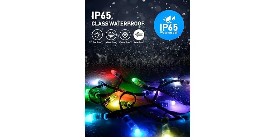 Popotan Smart Bluetooth Pixel Xmas Lights 33 Ft