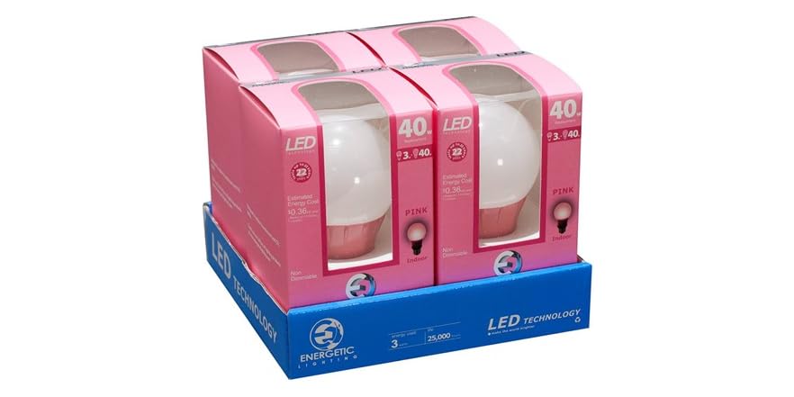 Pink LED Light Bulb 4 Pack