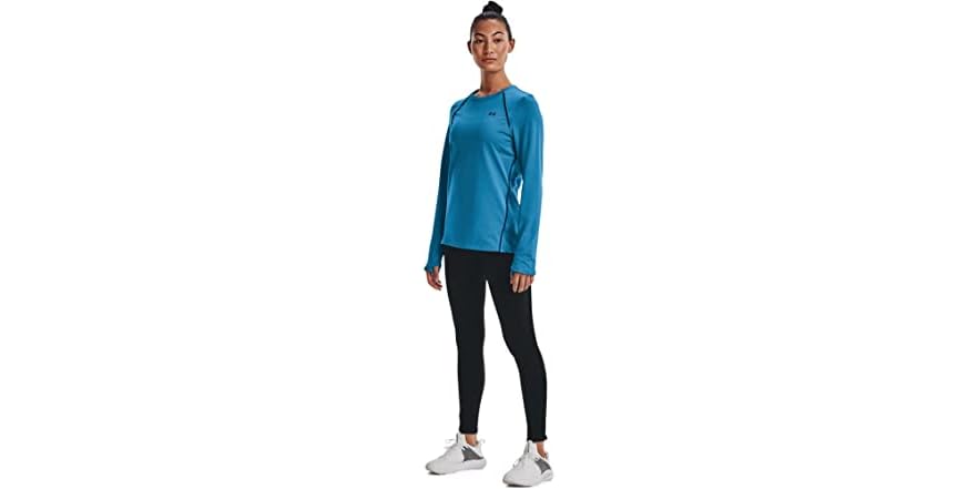 Under Armour Long Sleeve Crew Neck, Radar Blue/White , XS
