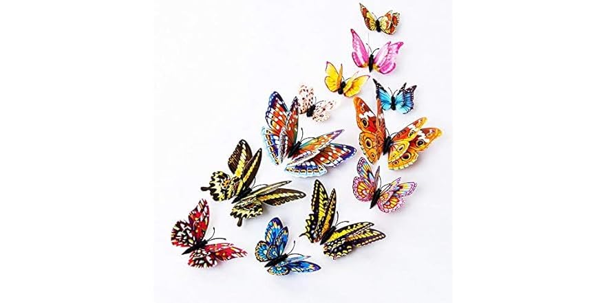 Mixed 3D Pink Butterfly Wall Stickers