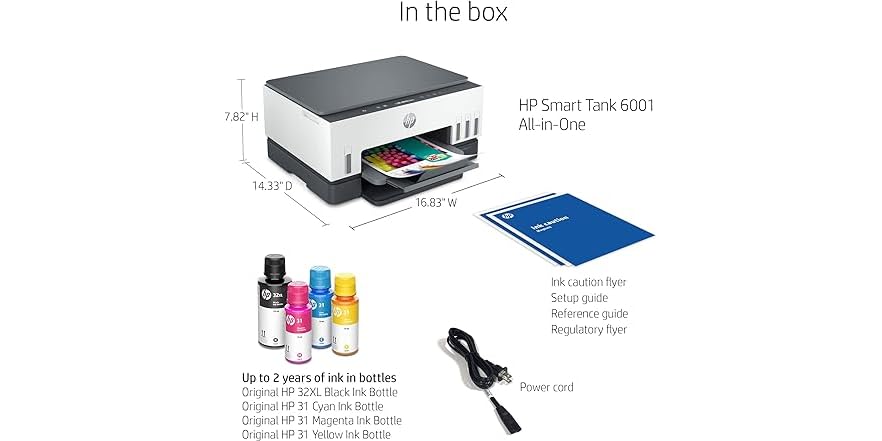 HP Smart Tank 6001 AIOWireless Printer (Open Box)