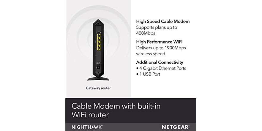 Netgear Nighthawk C7000 Cable Modem (Open Box)