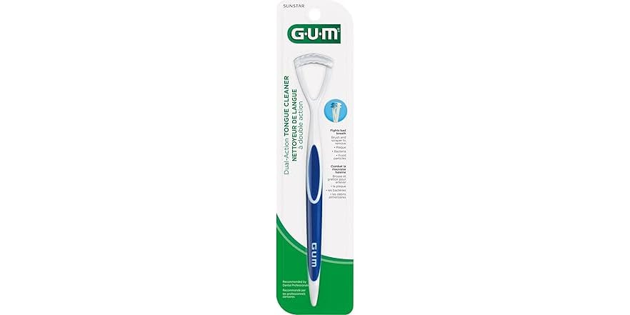 GUM Dual-Action Tongue Cleaner - Colors May Vary