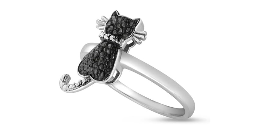 Black Diamond Cat Ring
