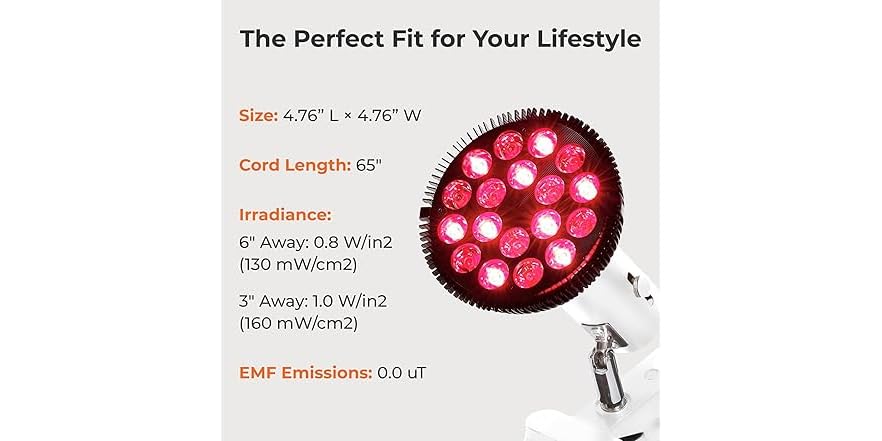 LifePro InfraGlow Red Light Therapy Lamp