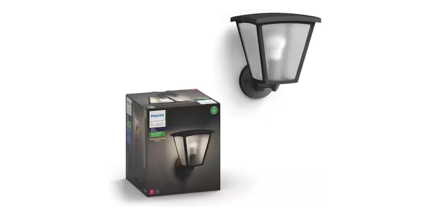 Philips Hue White Inara Black Outdoor LED Wall Lantern