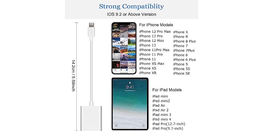Lightning to SD TF Card Camera Reader