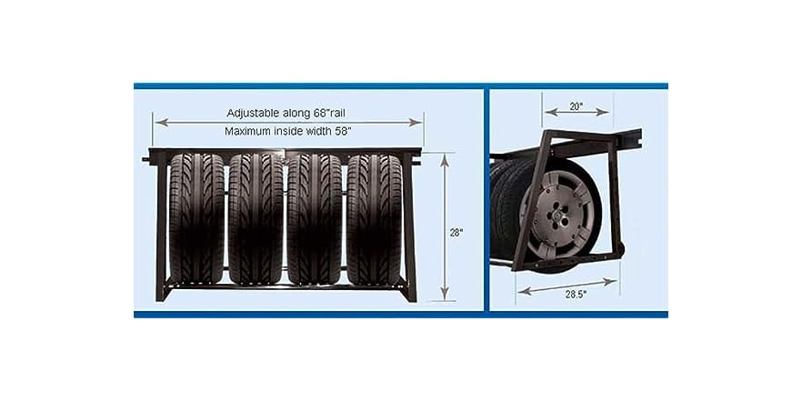 HyLoft Adjustable Garage Multi-Tire Rack Storage