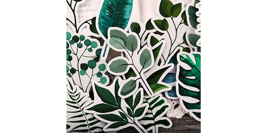 50pcs Leaf Stickers Green Leaf Stickers