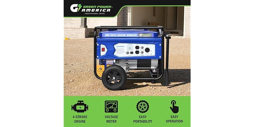 Green Power America 5000W Gas Generator