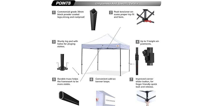 ABCCANOPY Patio Pop Up Canopy Tent 10x10