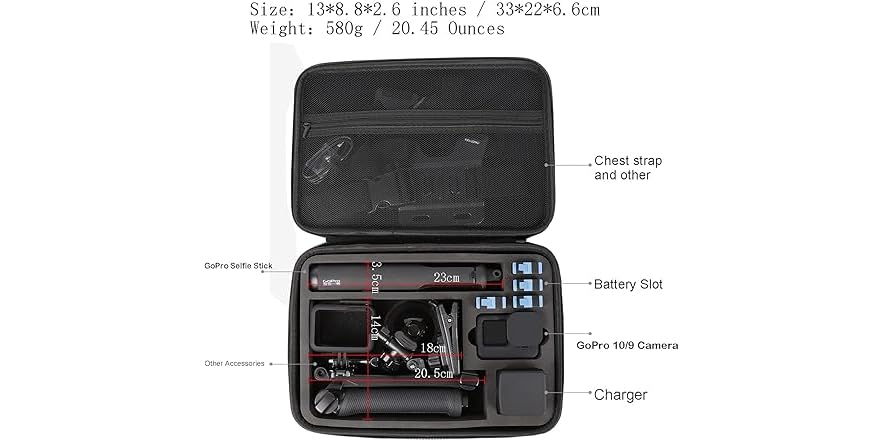 Pellking Large Waterproof Case for GoPro