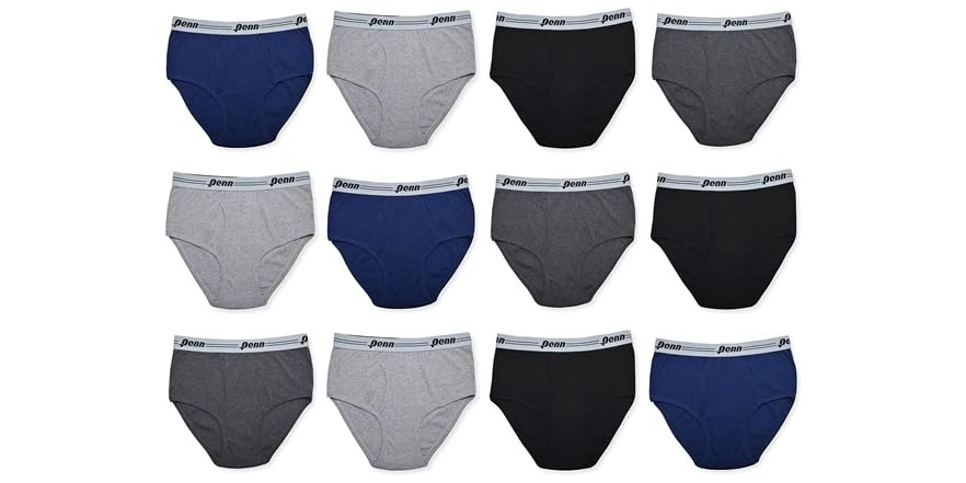 Penn Men's Briefs - 12-Pack Cotton