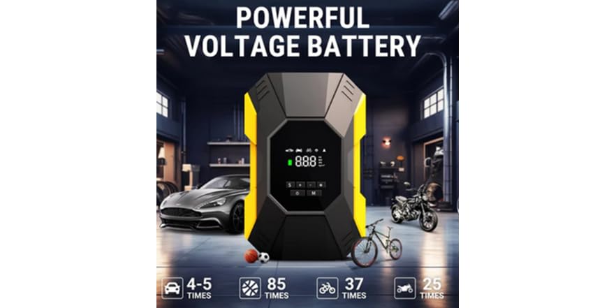 Portable Air Compressor, Cordless Rechargeable Blu