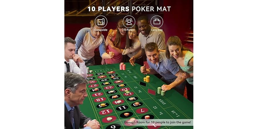 Roll Up Casino Poker Table Mat