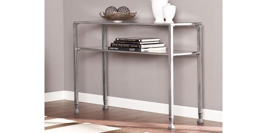 Metal/Glass Console Table - Silver