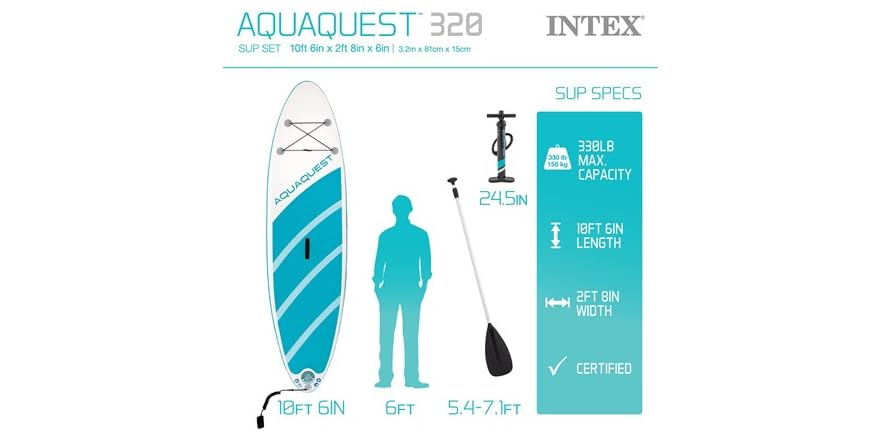 INTEX AquaQuest 320 Paddle Board Set