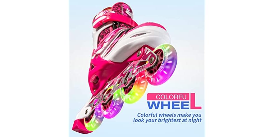 Kuxuan Inline Skates for Kids, Pink Camo