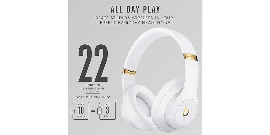 APPLE MX3Y2LL/A Beats Studio 3 Wireless Headphones White Wh (Open Box)