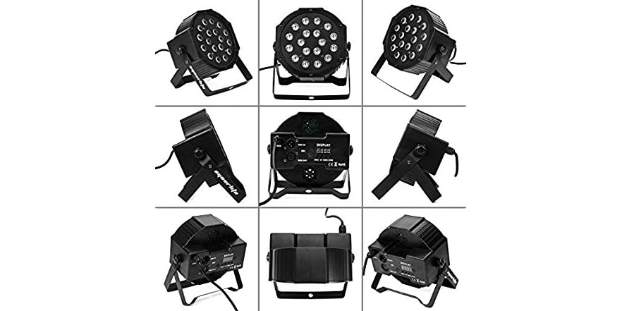 Eyourlife 8PCS 18 X 3W LED DJ Par Lights