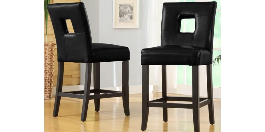 24" Blk Keyhole Parson Stools - Set of 2