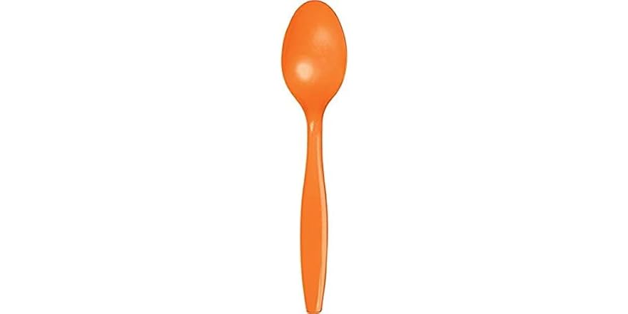 Sunkissed Orange Plastic Spoon, 24 Count