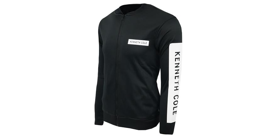 Kenneth Cole Reaction Men's Full Zip Logo Bomber Jacket