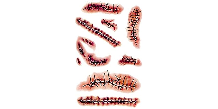 Fake Zombie Scars/Tattoos Bloody