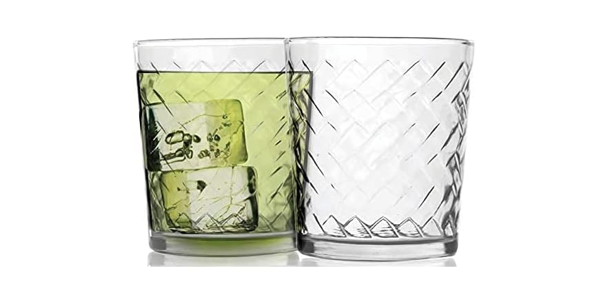 Circleware Chevron Huge 12-Piece Glassware Set