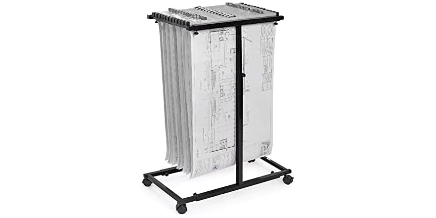 Mobile Blueprint Storage - Rack Only, Black