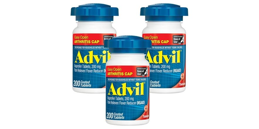 (1, 2 or 3-Pack) Advil Pain Reliever 200-Count