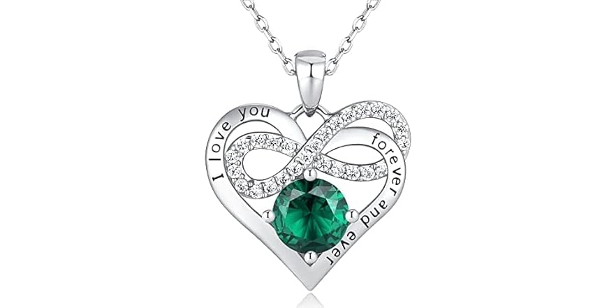 Momlovu Infinity Heart Necklace Silver