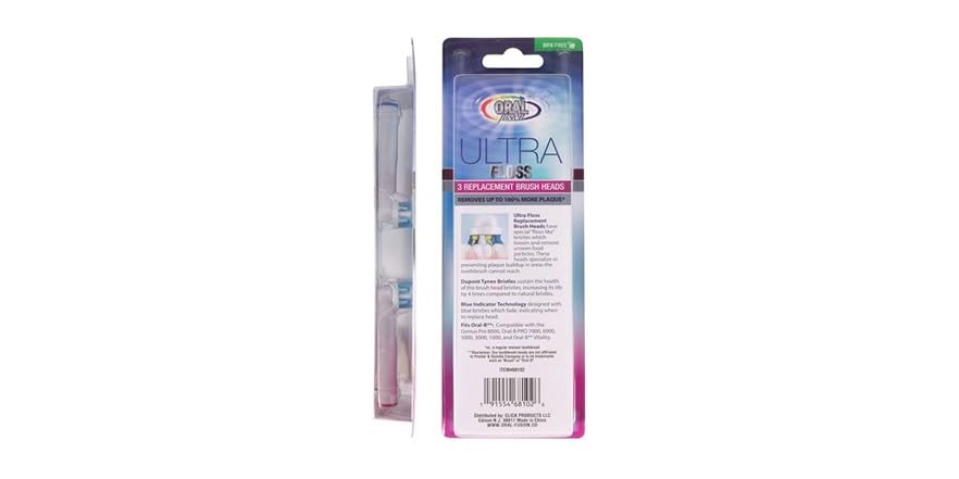 3-Pk Ultra Floss Brush Heads 3 Ct, Compatible w/Oral-B