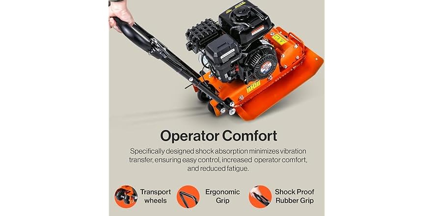 SuperHandy Plate Compactor - 7HP 4-Stroke Gas Engine