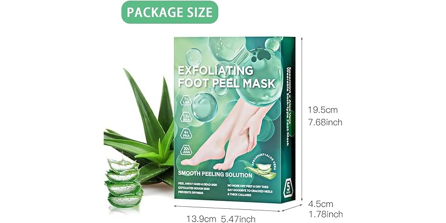 Dr.Pedi Foot Peeling Mask Exfoliating Foot Masks (5 Pairs)