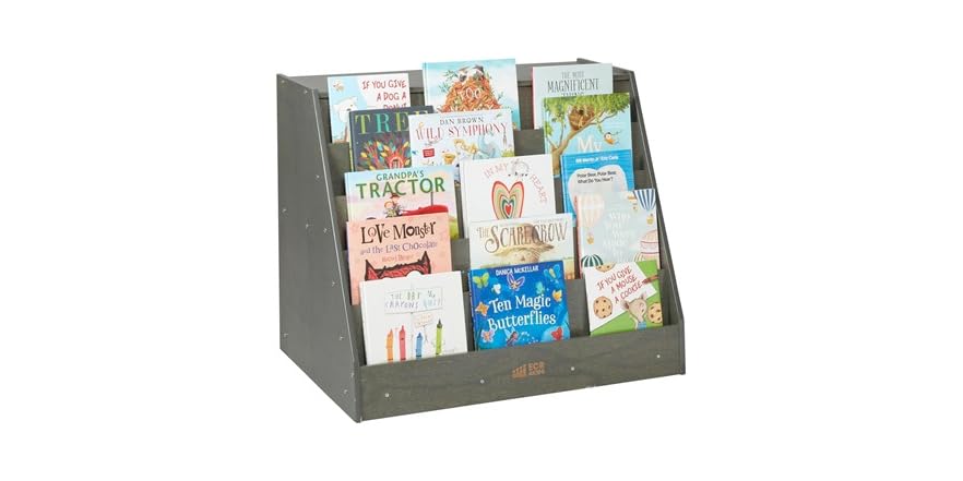Double-Sided Mobile Book Display W/ Storage
