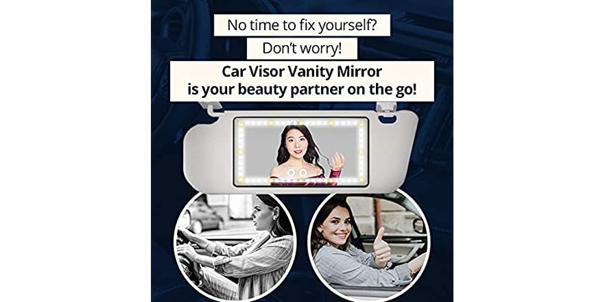 Car Visor Vanity Mirror with LED Light