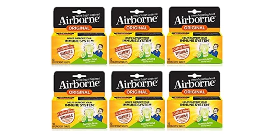 Airborne Lemon Lime Tablets 10 Ct / 6 Pk
