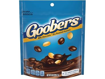 Goobers Milk Chocolate and Roasted Peanuts Candy, 8 Pack
