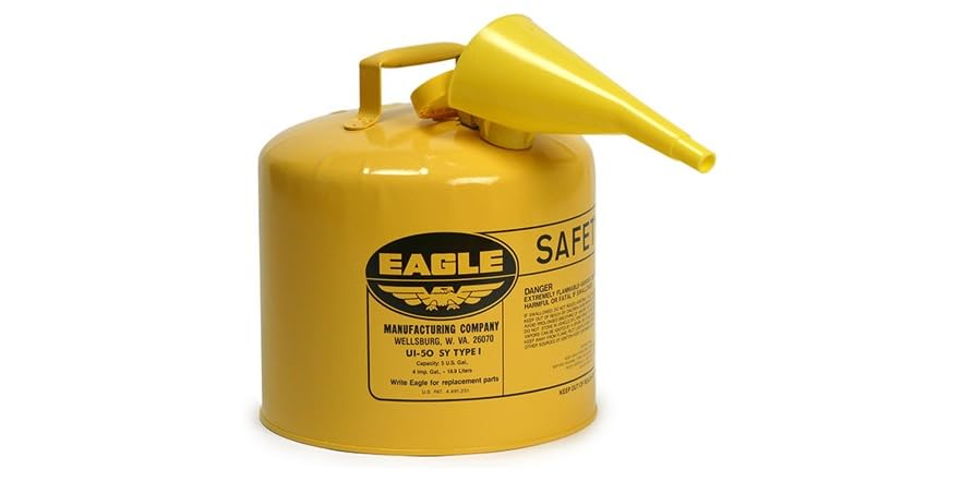 5 Gallon Galvanized Steel Diesel Can, Yellow