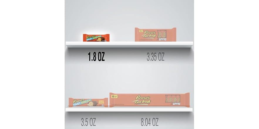 (18PK) REESE'S FAST BREAK Chocolate Peanut Butter Bars