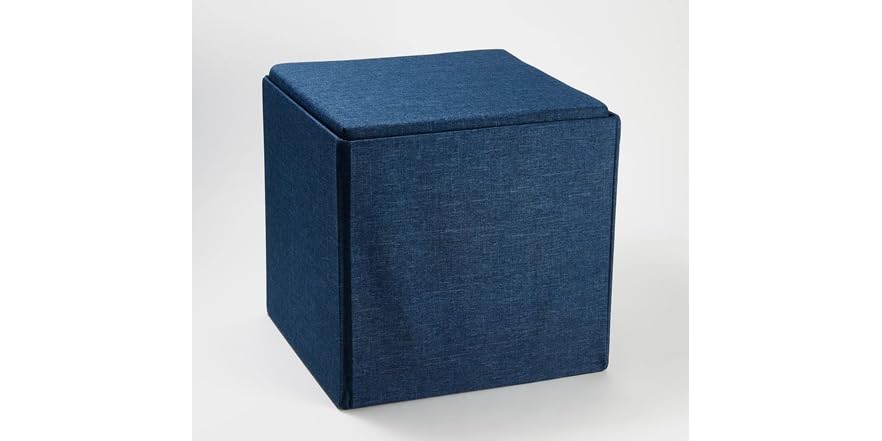 16" Collapsible Ottoman w/Inset Lid Tray