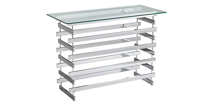 Hoxley Chrome & Glass Console Table